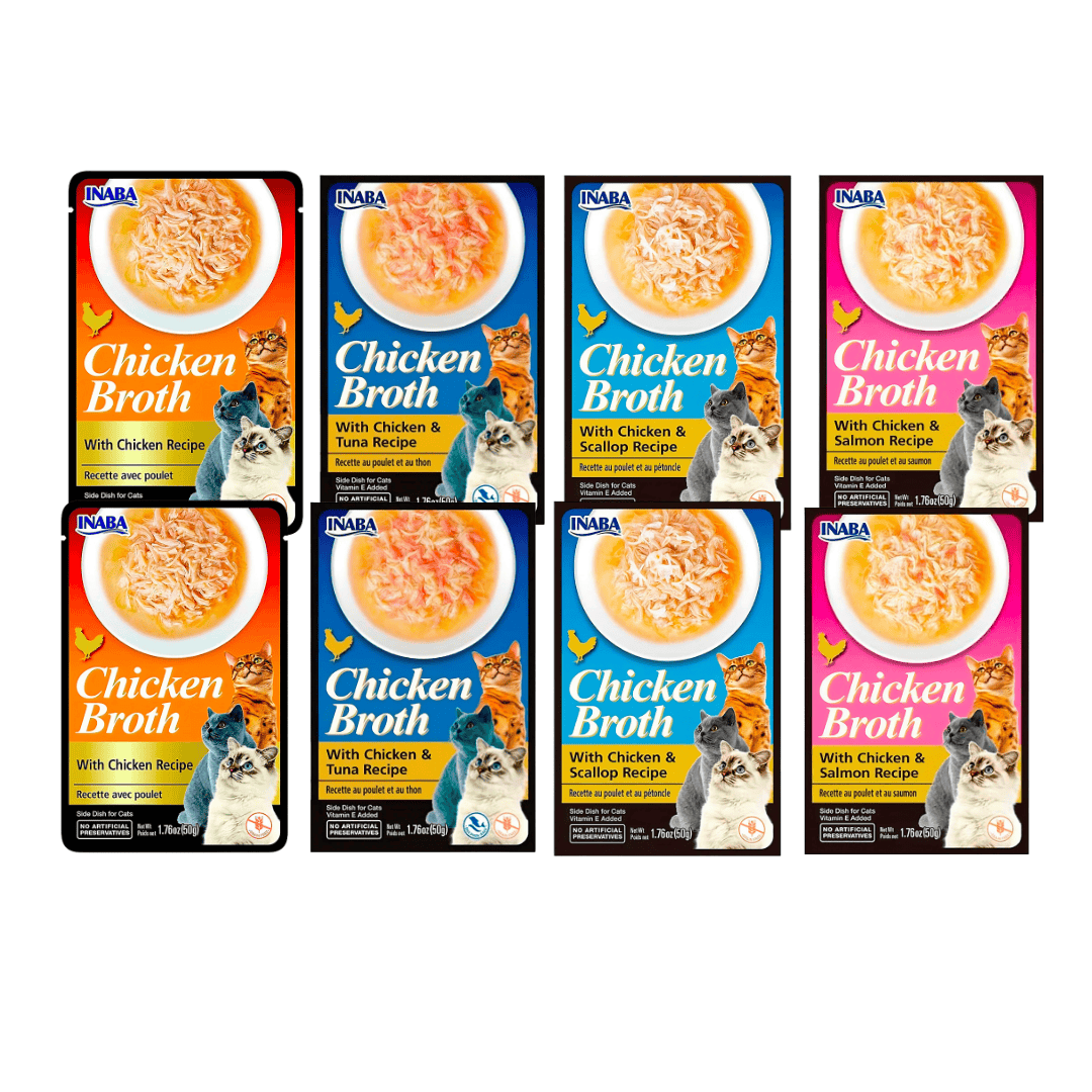 Churu Broth Variedades - Pack de 8 - Snack Premio Gato | Katunip Cat Store